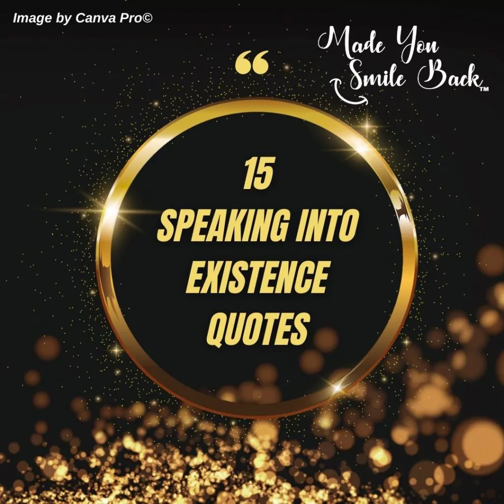 Speak It Into Existence Quote Speak It Into Existence: Words Of Faith