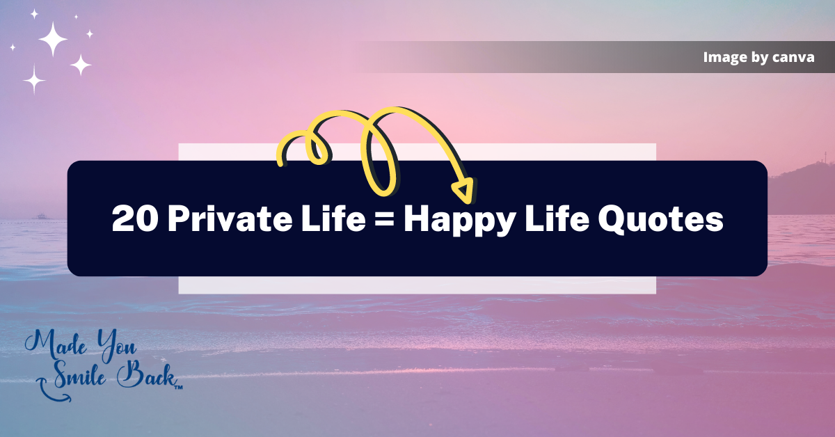 Private Life Happy Life - Made You Smile Back